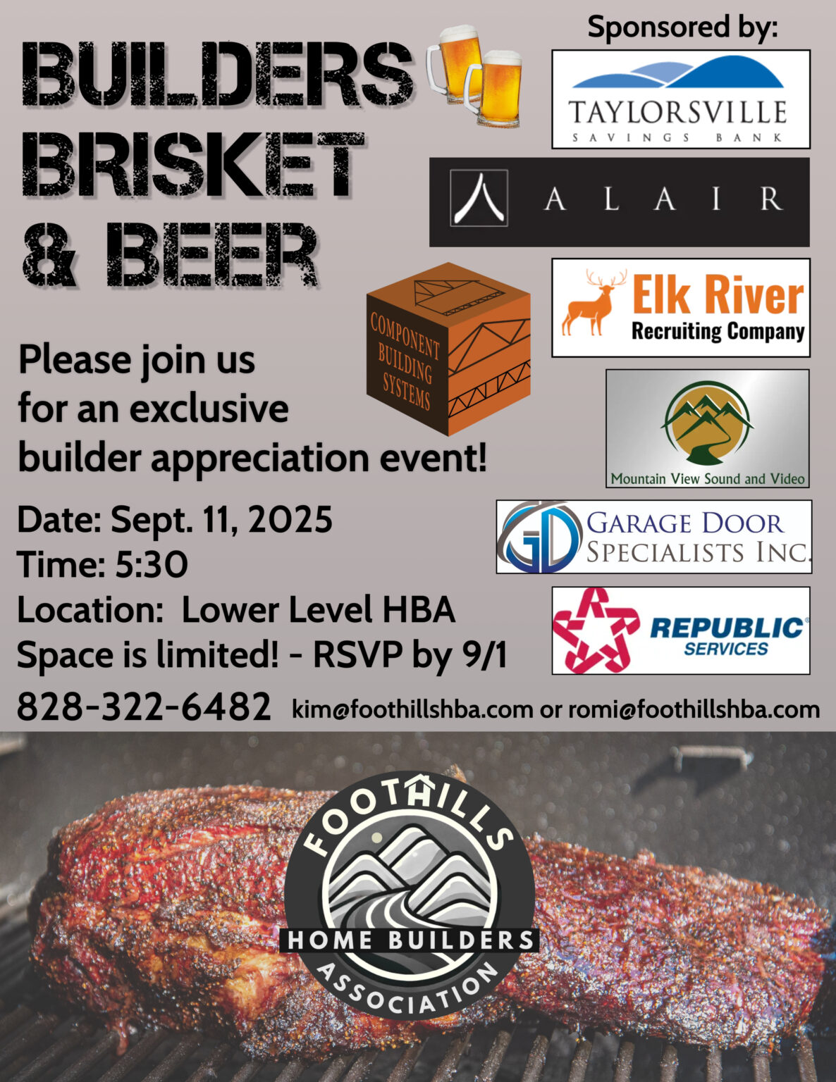 Events from May 29 – October 23 – Foothills HBA